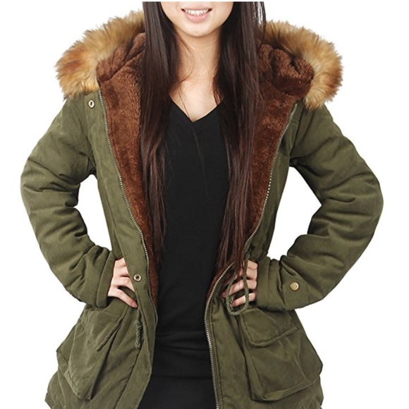 Jackets & Coats | Parka Hooded Warm Jacket Winter Coat Lined Fur | Poshmark